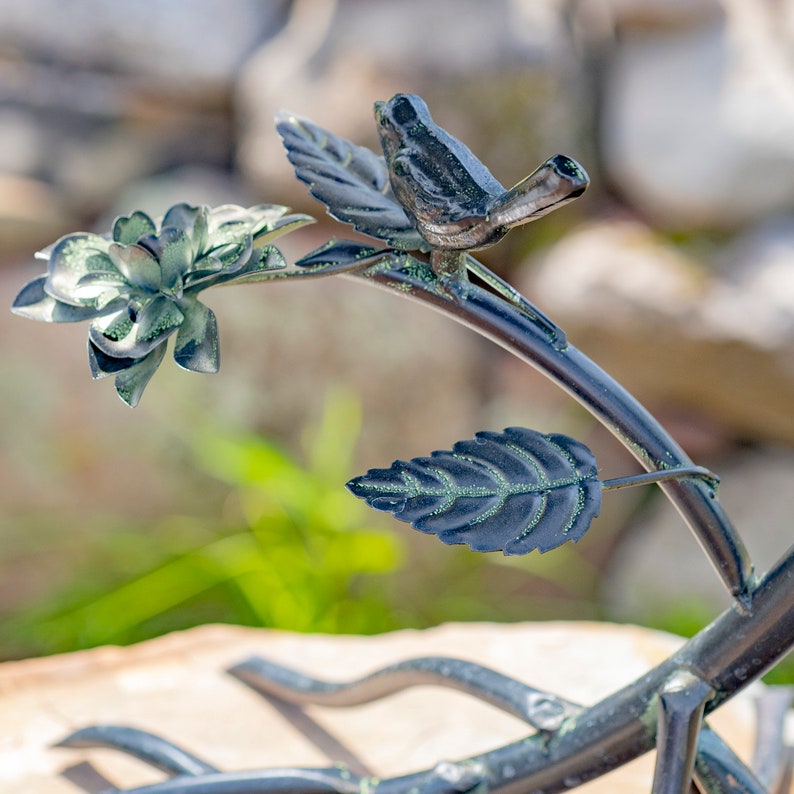 Galvanized Scallop Edge Birdbath With Birds - Etsy