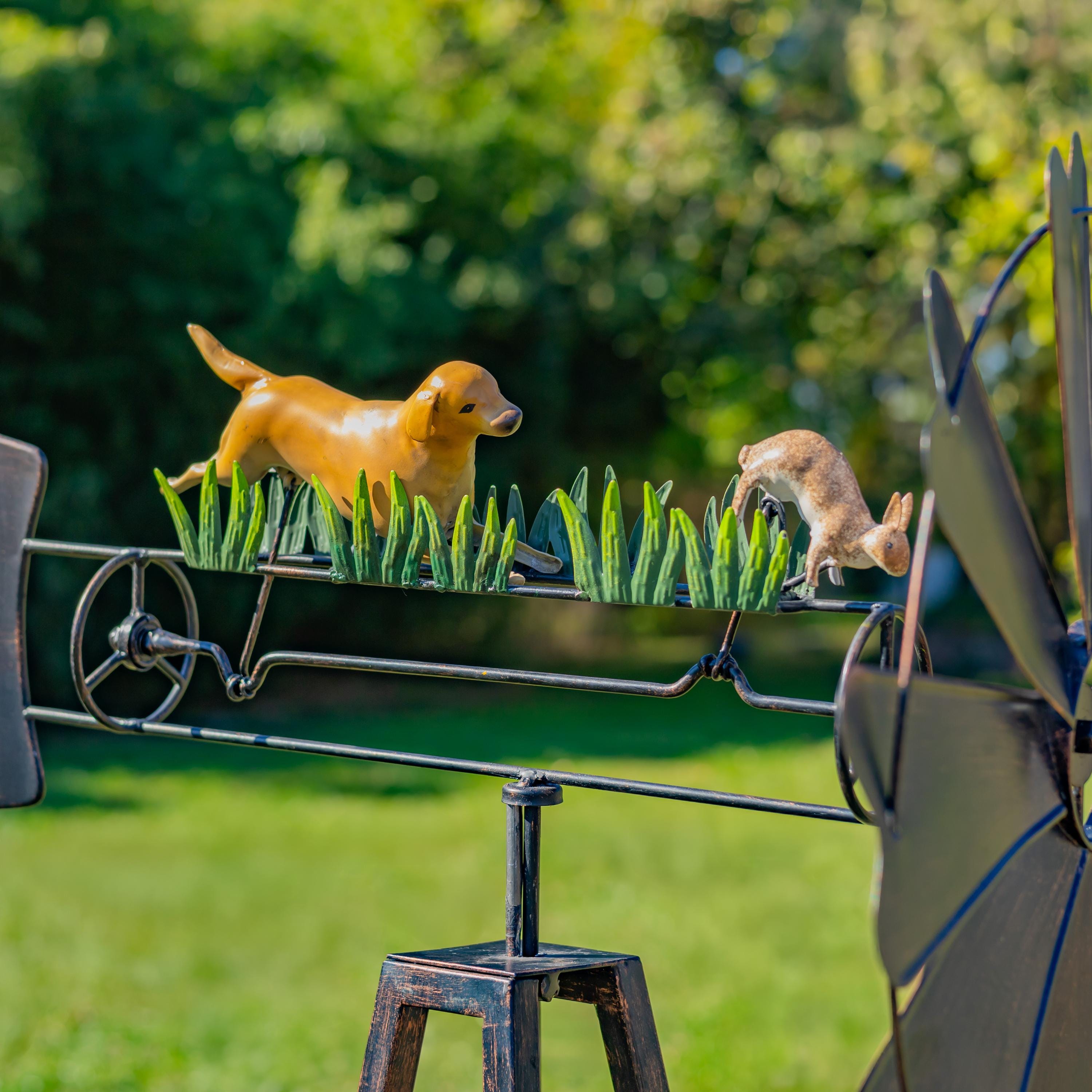 59.8" Tall Iron Windmill With Dog Chasing Rabbit on Weather Vane - Etsy