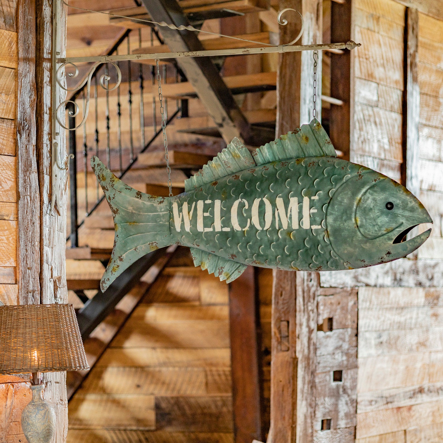 Large Hanging Fish welcome Sign - Etsy