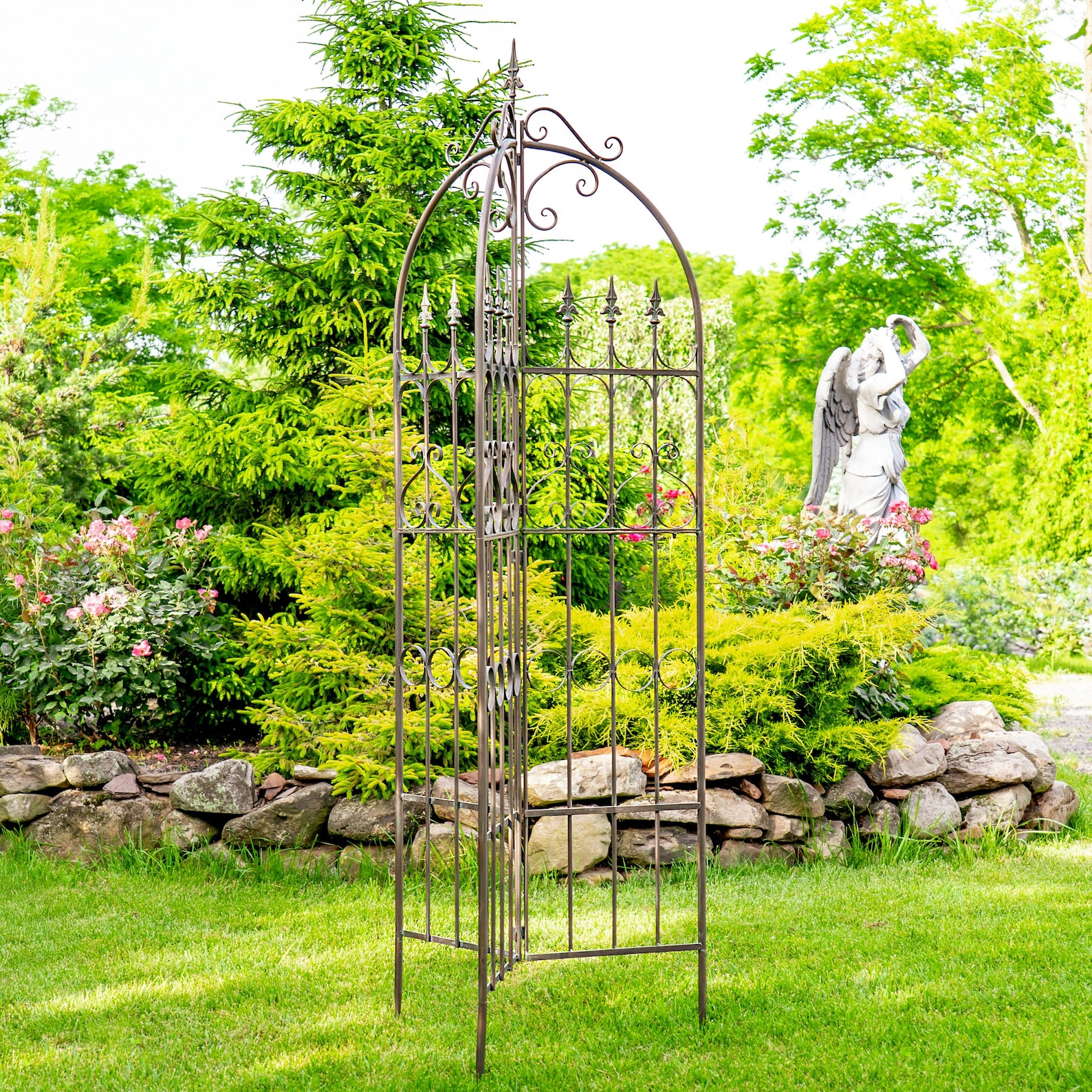Paris 1968 - 7.7ft Tall Three Wall Iron Trellis With Fleur-de-lis ...