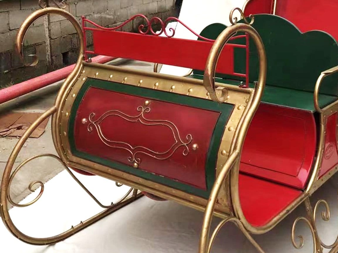 9ft Long Massive Life Sized Classic Metal Christmas Sleigh ...