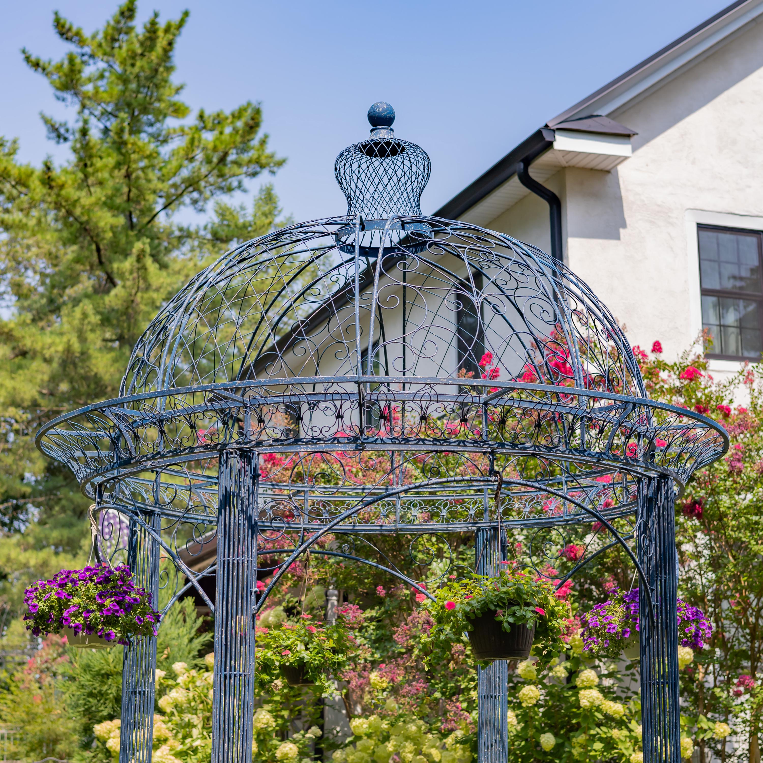 13ft. Tall Round Metal Garden Gazebo in Antique Finish "bella Rosa" - Etsy