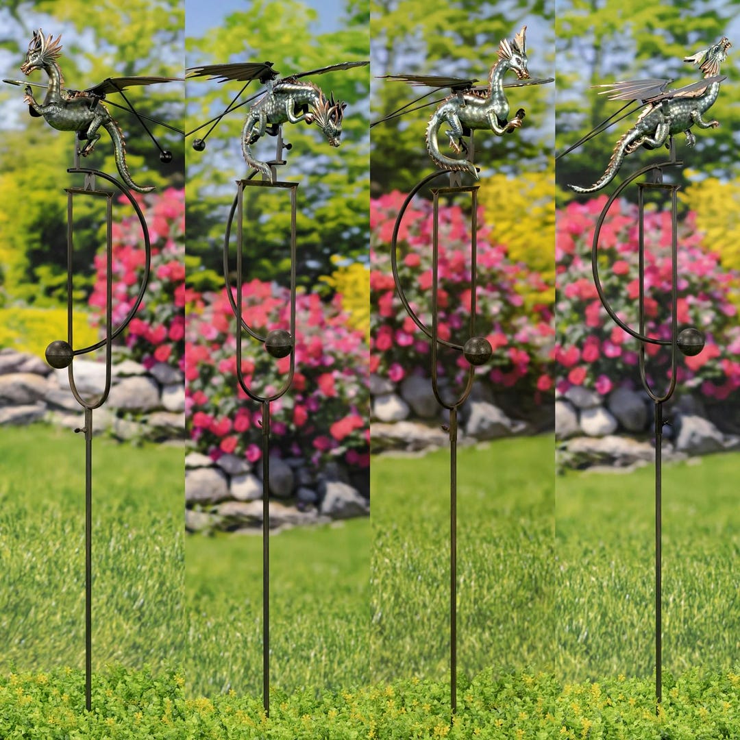 4 Assorted 4.5ft. Flying Dragon Rocking Stakes "kai/tyson/bomris ...