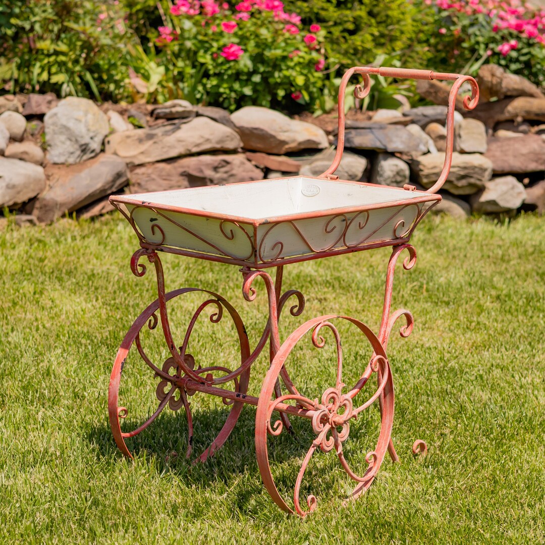 Garden Flower Cart "london 1820" With Handle & Wheels - Etsy