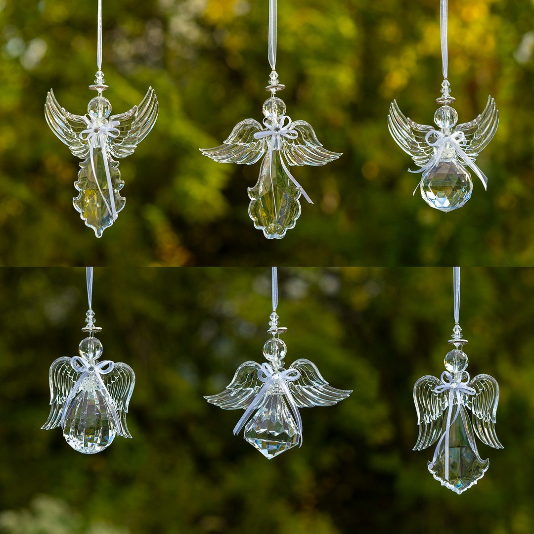 Hanging Clear Acrylic Angel Ornaments in 6 Assorted Styles - Etsy