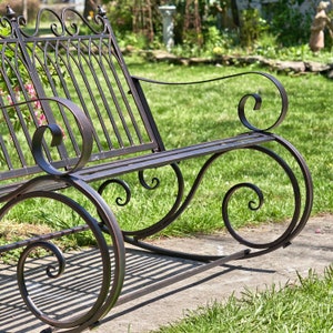 Iron Garden Rocking Bench- 2 Colors Available - Etsy