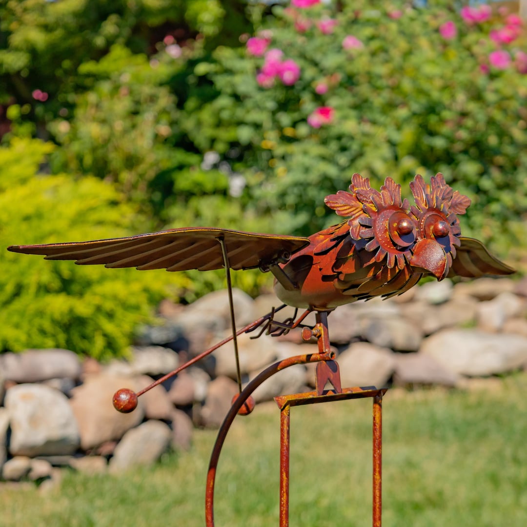 Flying Bird Iron Rusty Rocking Stakes in 6 Assorted Styles - Etsy