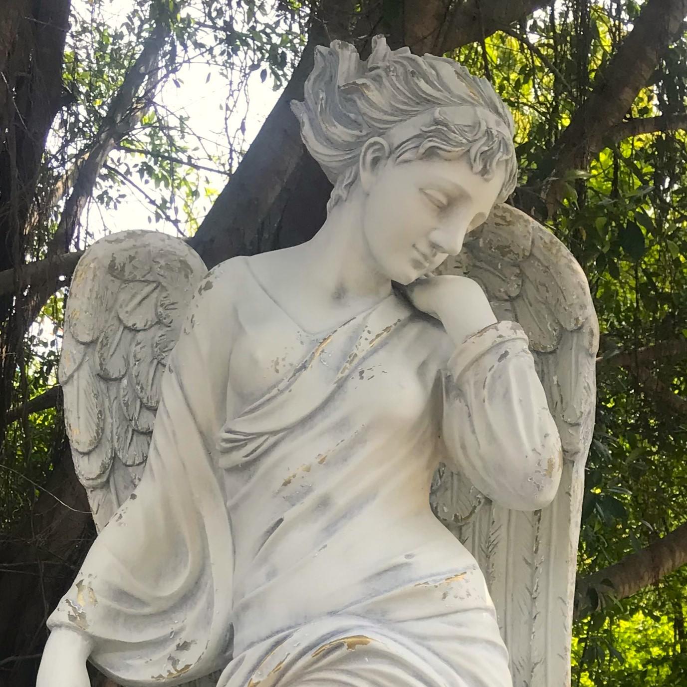 63" Tall Magnesium Angel Statue in Antique Grey "lillith" Style ...