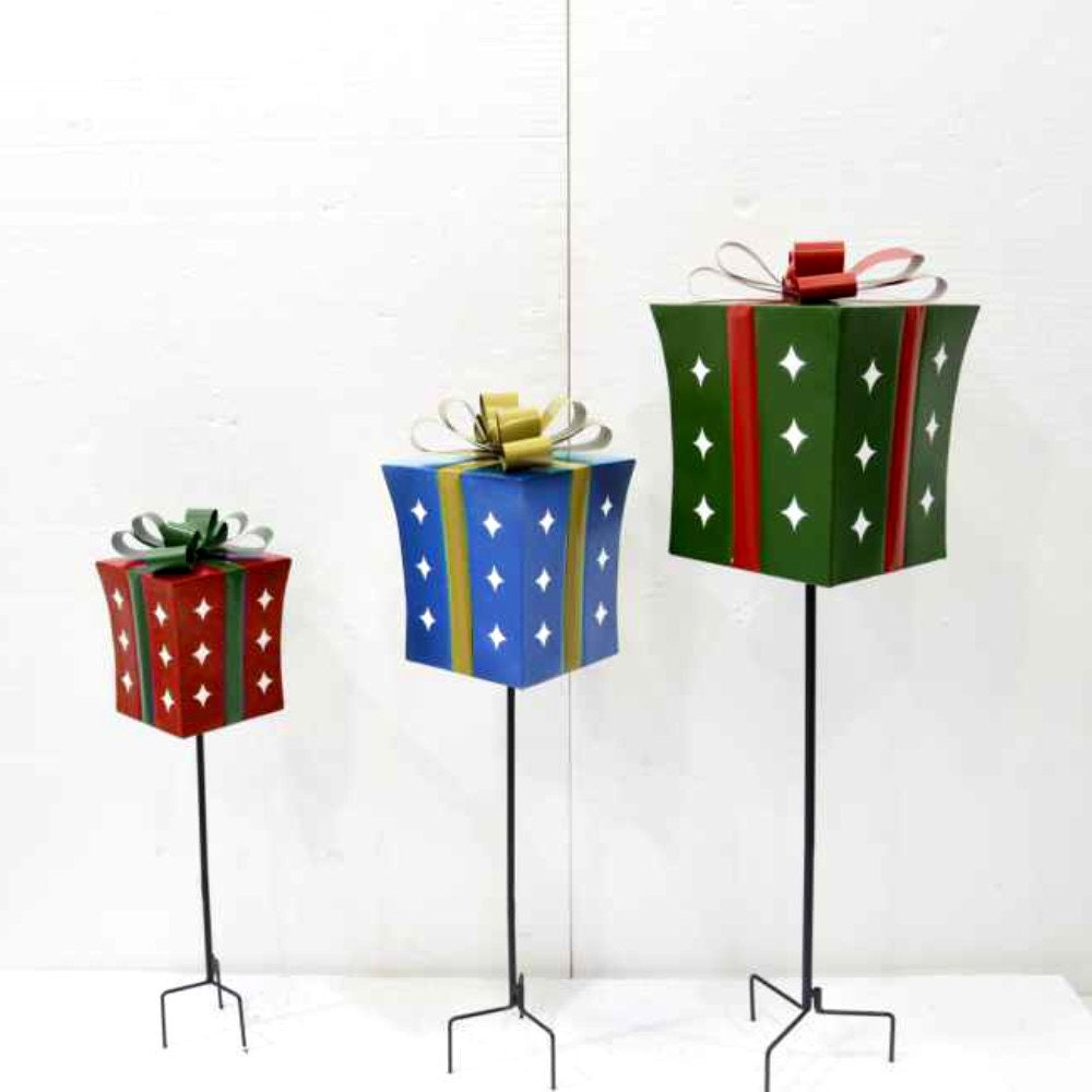 Set of 3 Assorted Christmas Gift Boxes With Twinkle Stars Iron - Etsy