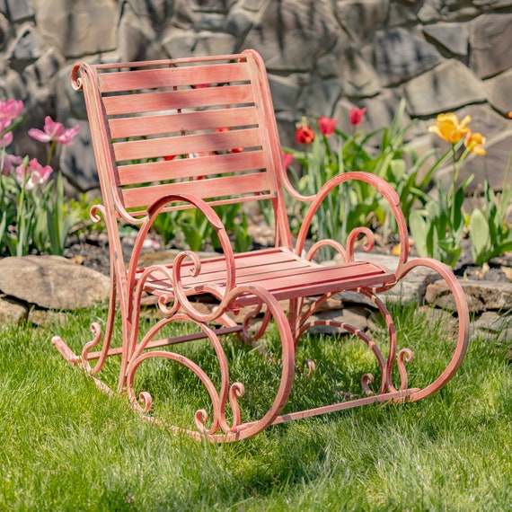 Iron Rocking Bench and Chair monte Carlo 3 Color Options Etsy