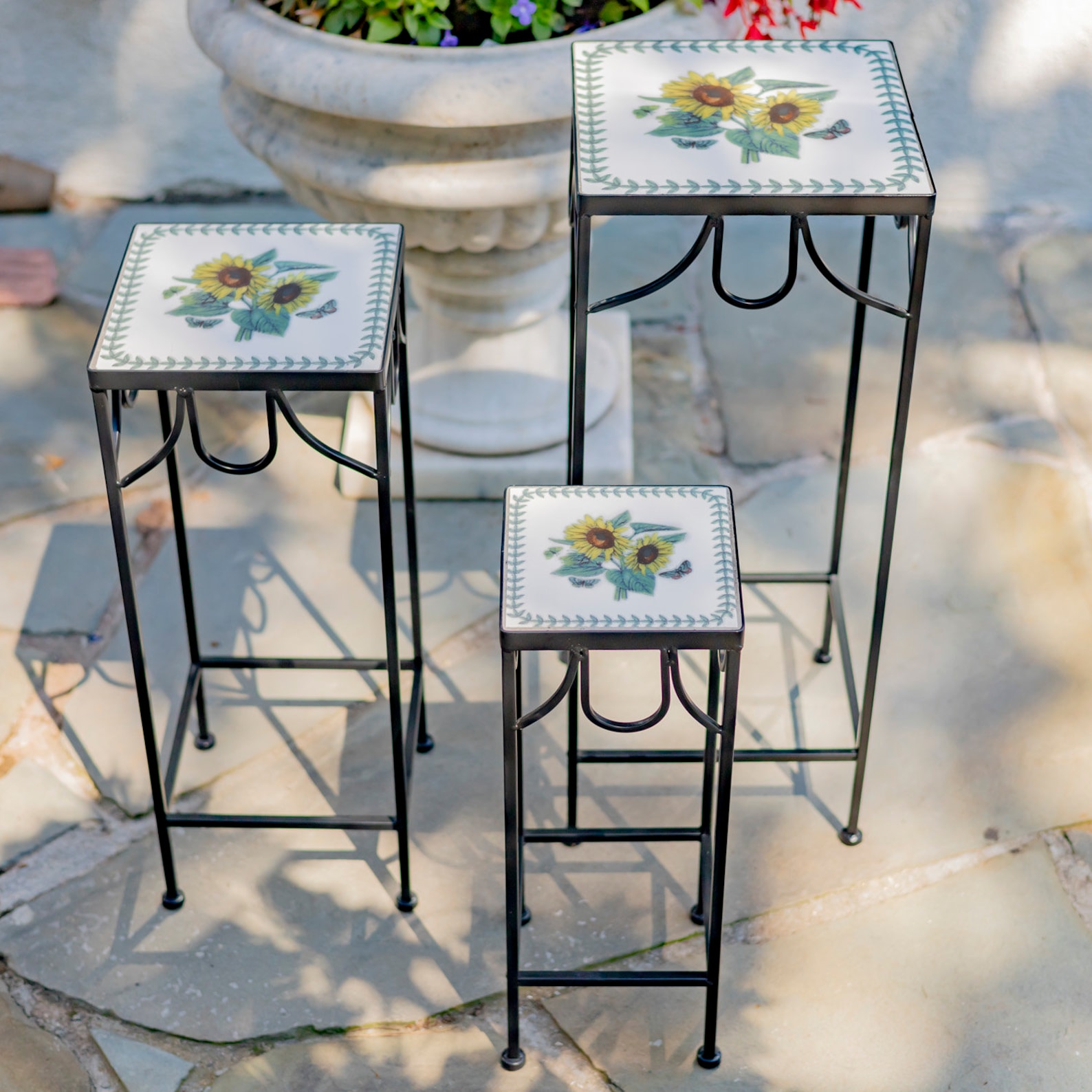 Set of 3 Square Iron Mosaic Plant Stands "marisol" - Etsy