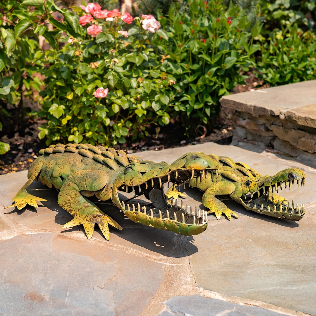 Set of 2 Assorted Decorative Metal Alligators "cypress & Blackwater" - Etsy