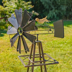 59.8" Tall Iron Windmill With Dog Chasing Rabbit on Weather Vane - Etsy