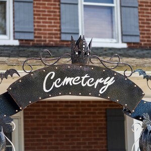 Large Halloween Cemetery Arch With LED Lights - Etsy