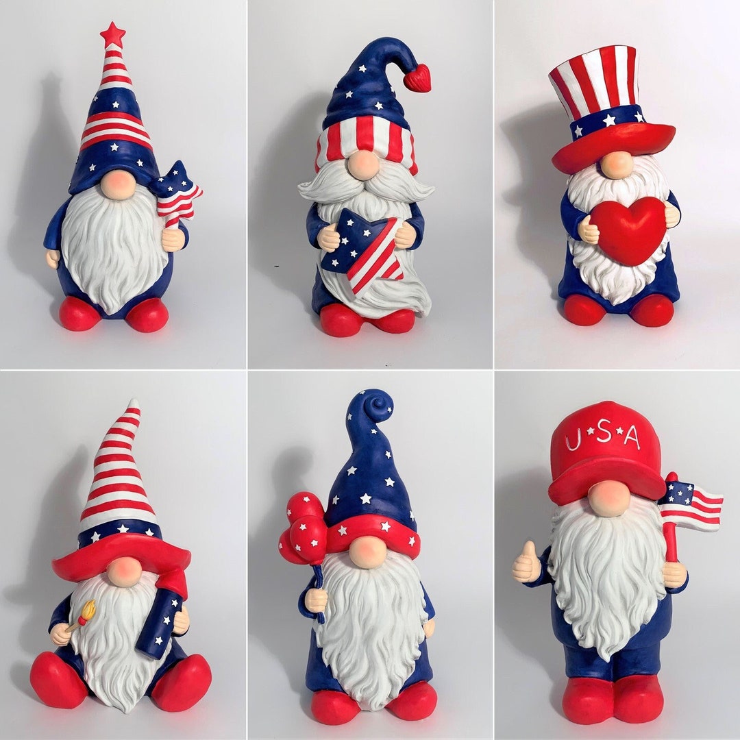 American Patriot Garden Gnomes the Americanos in - Etsy
