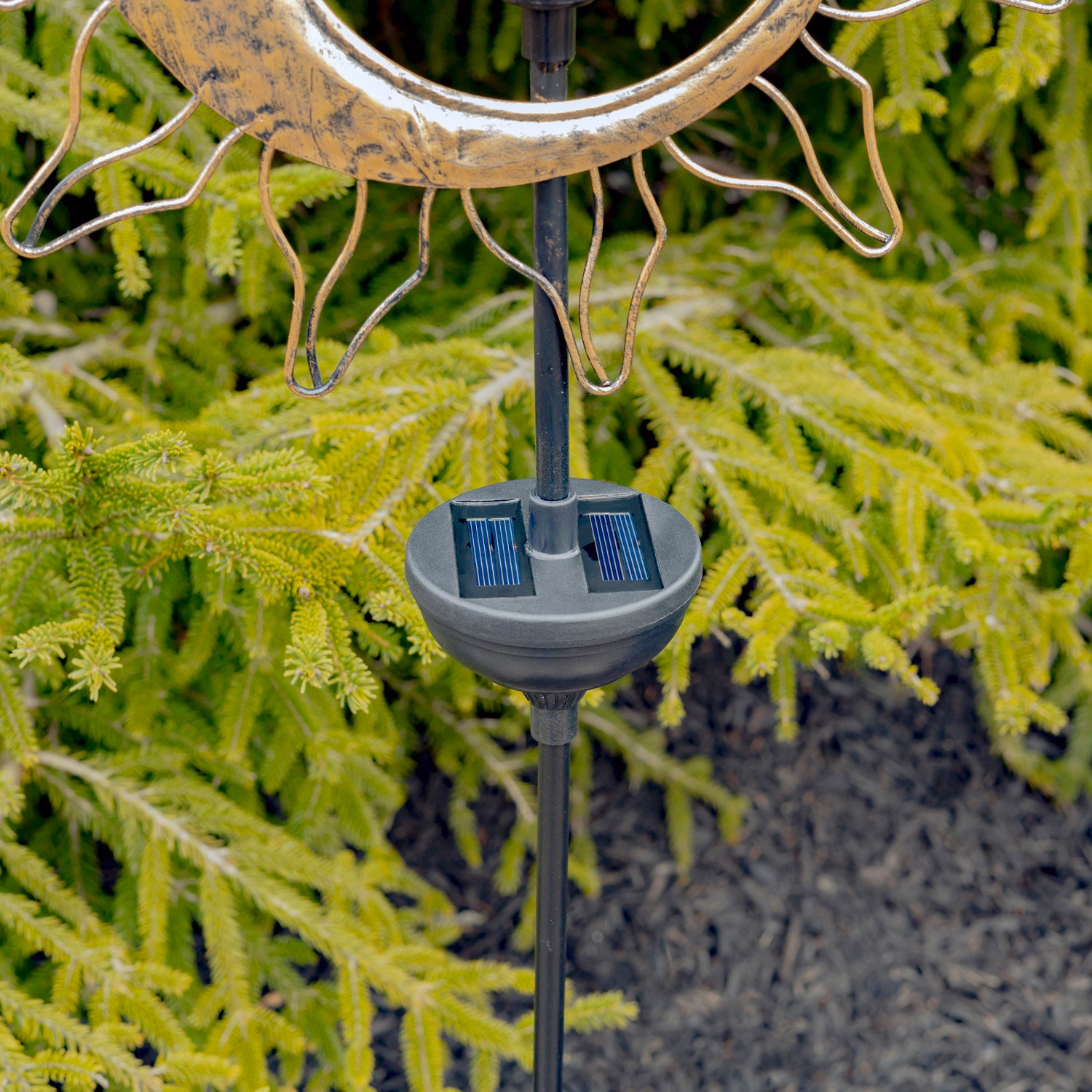 Set of 2 Dual Sun and Moon Solar Spinning LED Garden Stakes in - Etsy