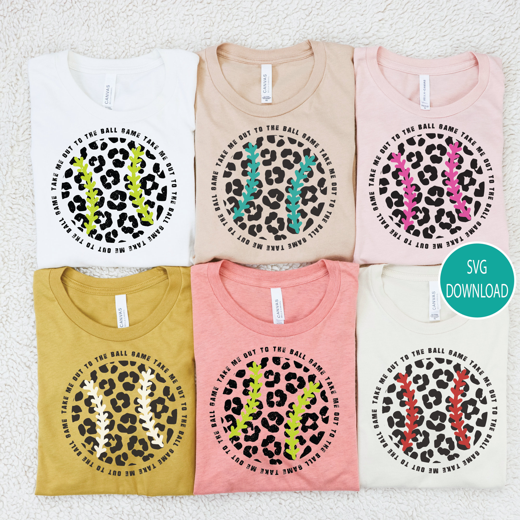 Softball Leopard SVG Take Me Out to the Ball Game Svg | Etsy