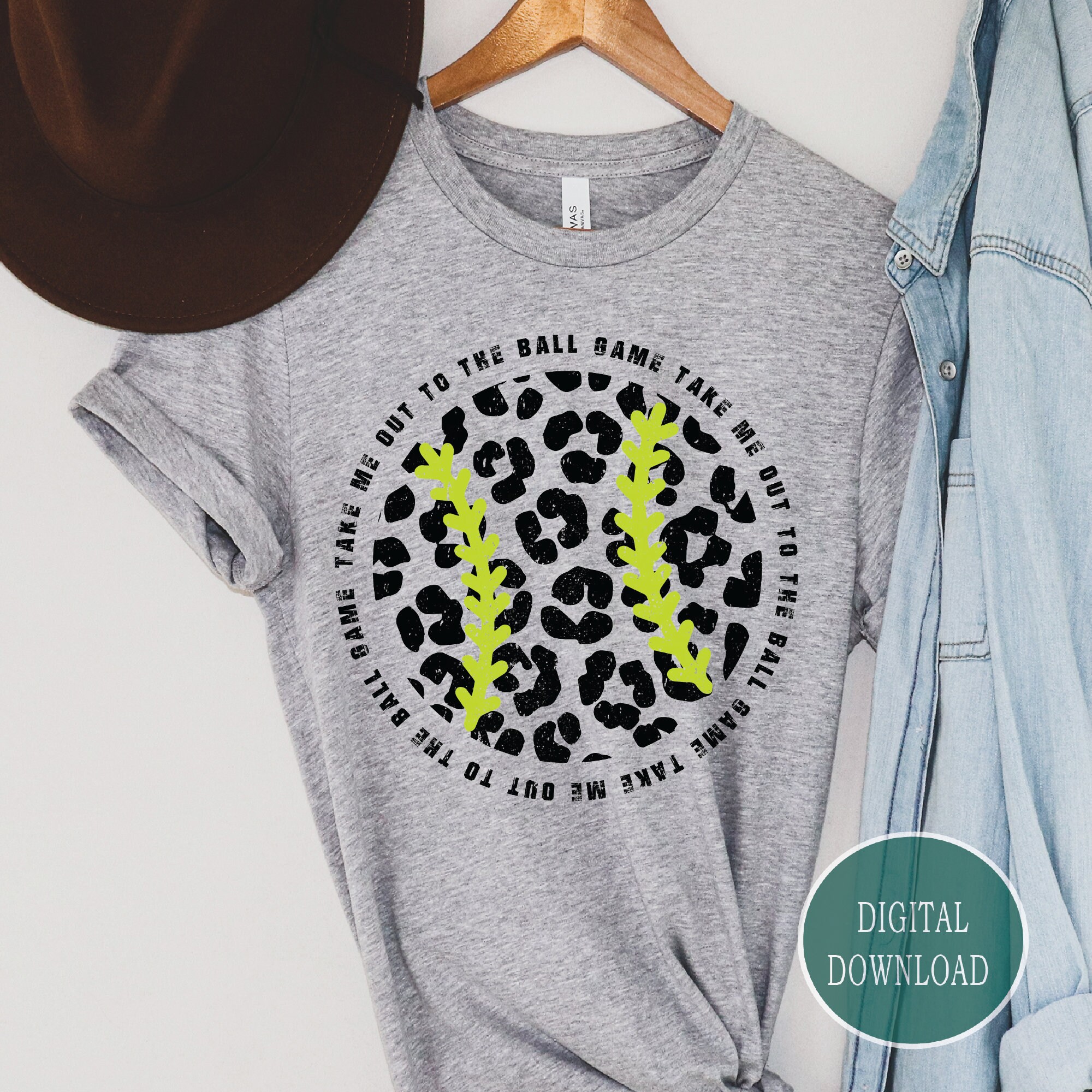 Softball Leopard SVG Take Me Out to the Ball Game Svg | Etsy