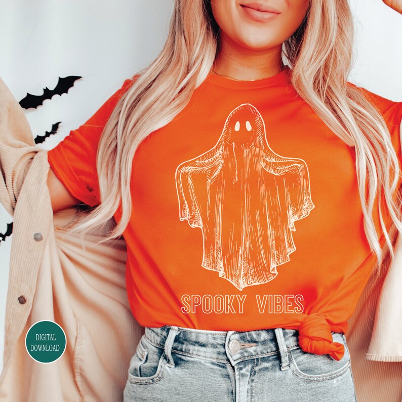 Spooky Vibes Png Spooky Ghost Png Vintage Halloween Png - Etsy