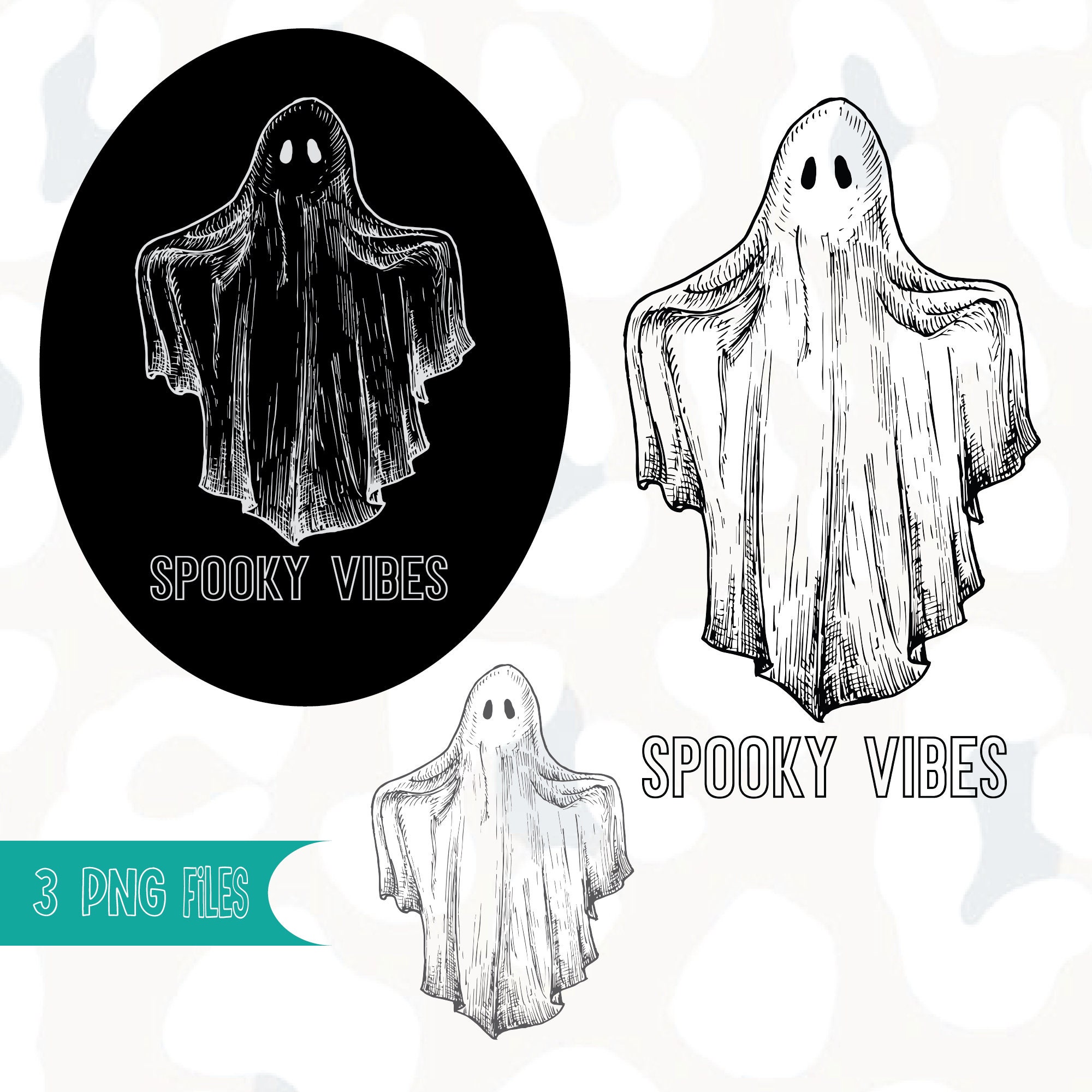 Spooky Vibes Png Spooky Ghost Png Vintage Halloween Png - Etsy