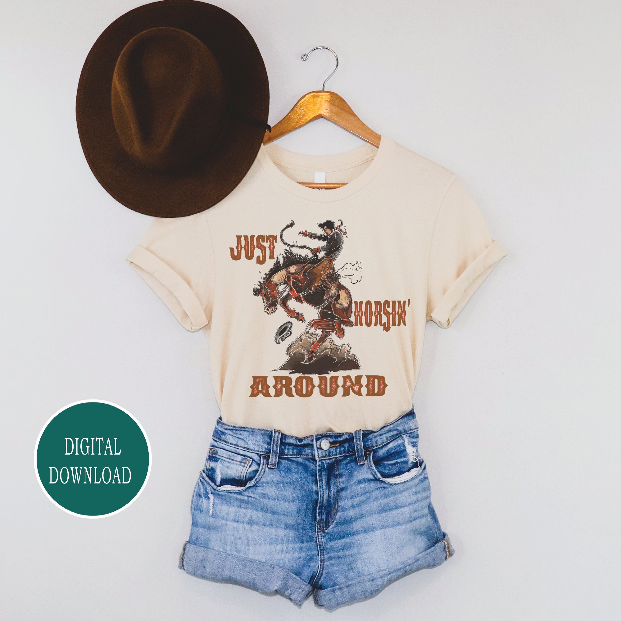 Horsin Around Rodeo SVG Cowboy SVG Western PNG Shirt Design | Etsy