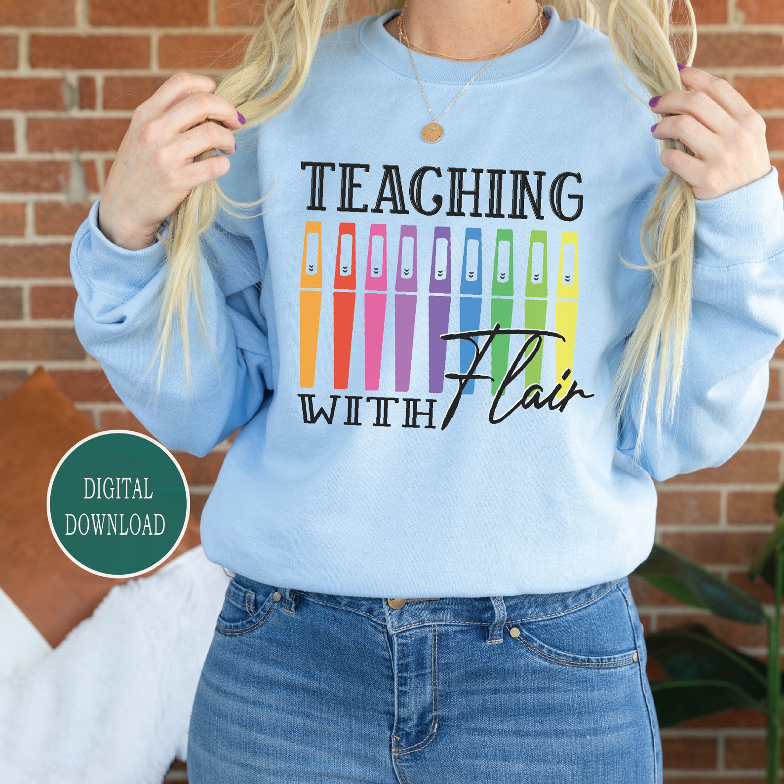 Teacher PNG Teaching With Flair Digital Design Teacher - Etsy