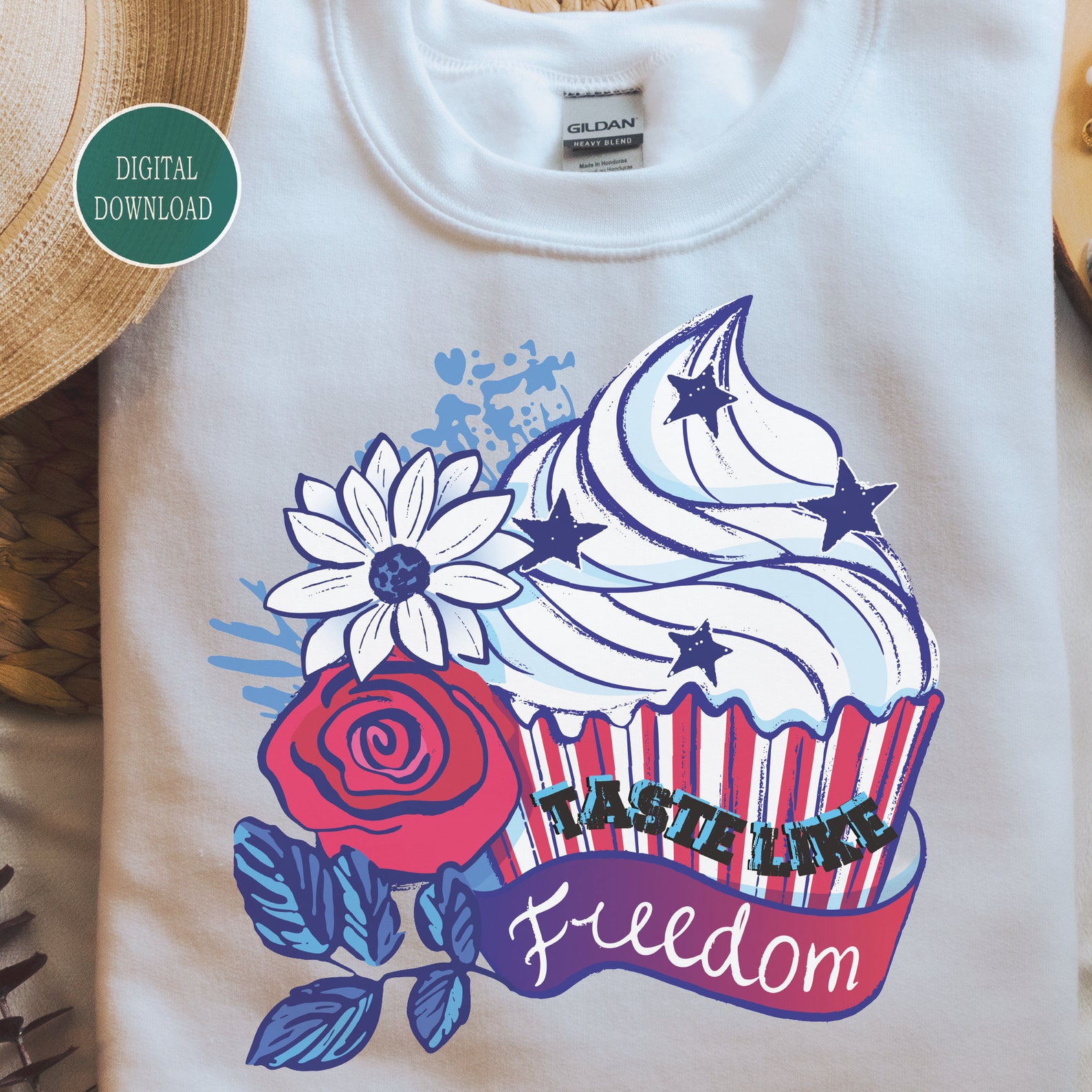 Taste Like Freedom PNG 4th of July Cupcake Png Freedom - Etsy