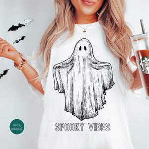 Spooky Vibes Png Spooky Ghost Png Vintage Halloween Png - Etsy