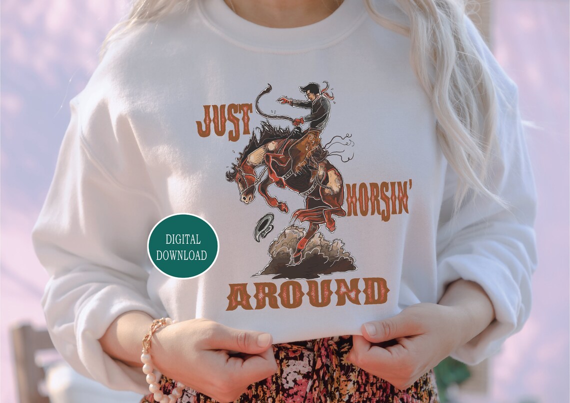 Horsin Around Rodeo SVG Cowboy SVG Western PNG Shirt Design - Etsy