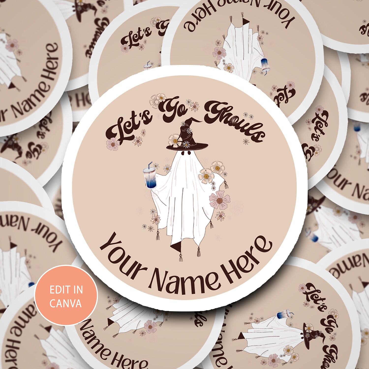 Let's Go Ghouls Halloween Sticker Design Loaded Tea - Etsy