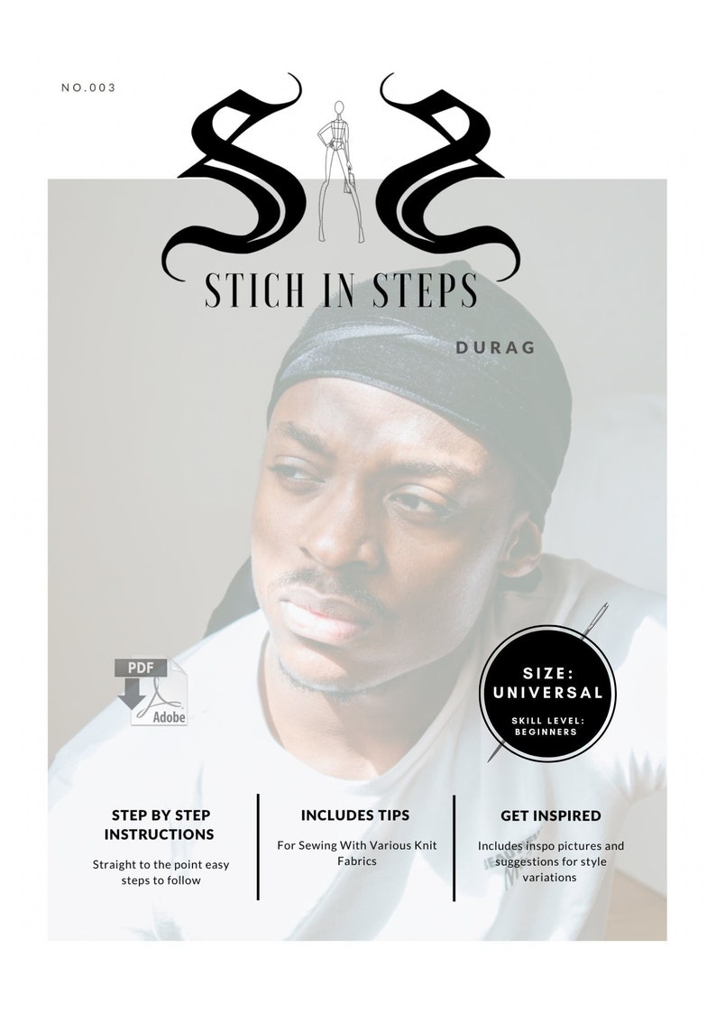 Unisex Simple Durag Sewing Digital Pdf Pattern Head Garment - Etsy