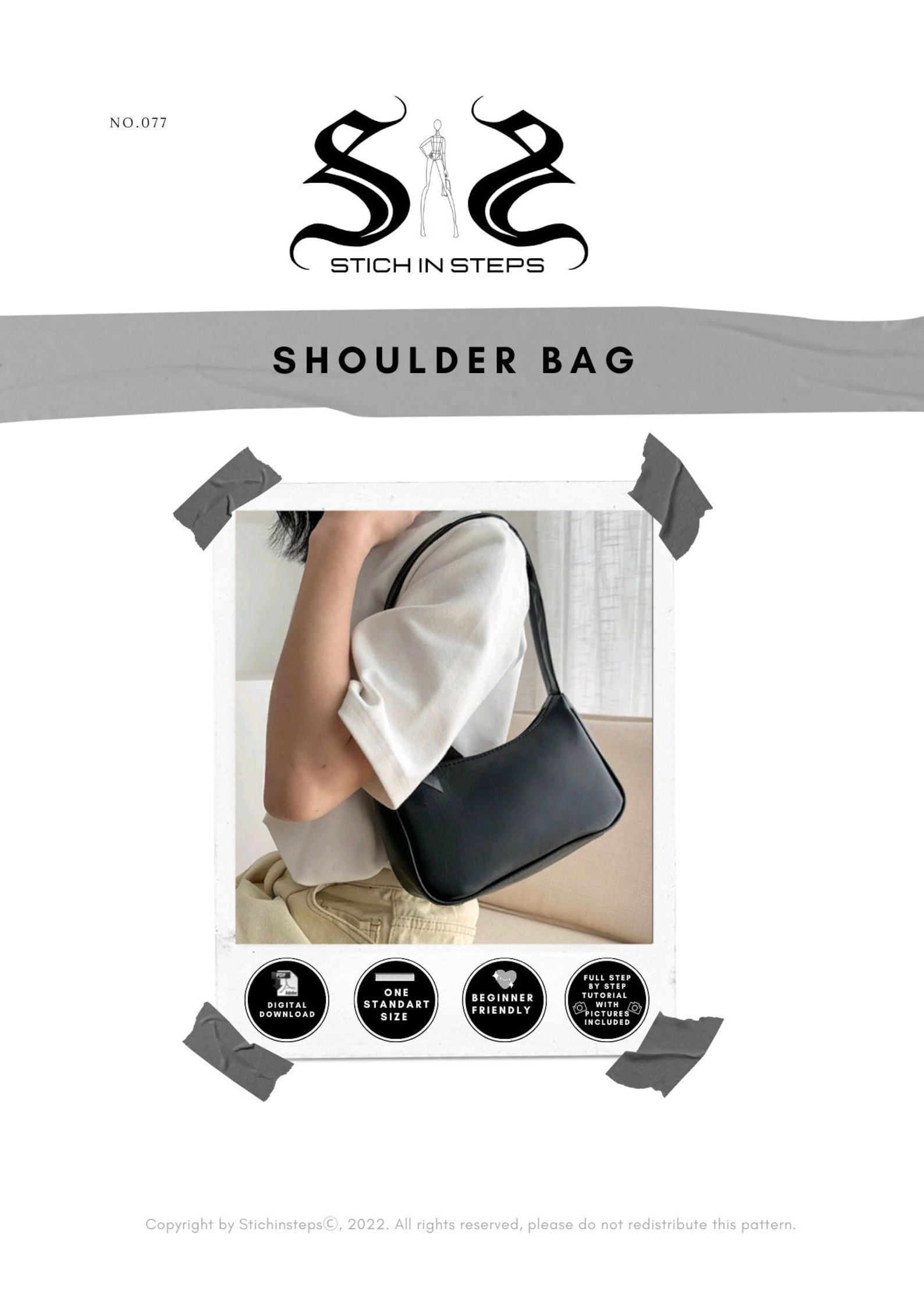 Shoulder Bag Simple Digital Sewing Pattern PDF Digital - Etsy