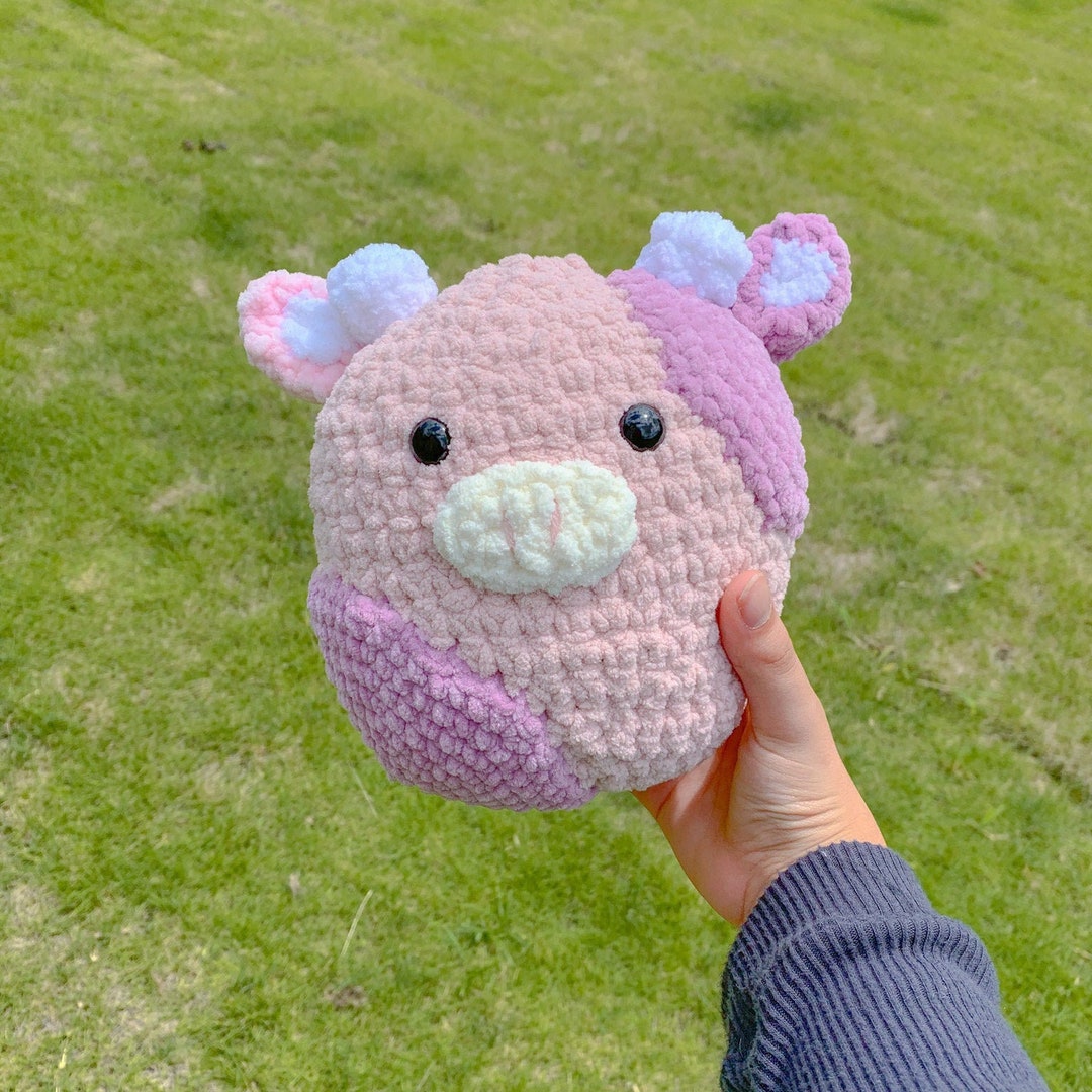 Squishy Cow Plushie | Handmade Crochet | Pink & Purple | Soft, Comfy ...