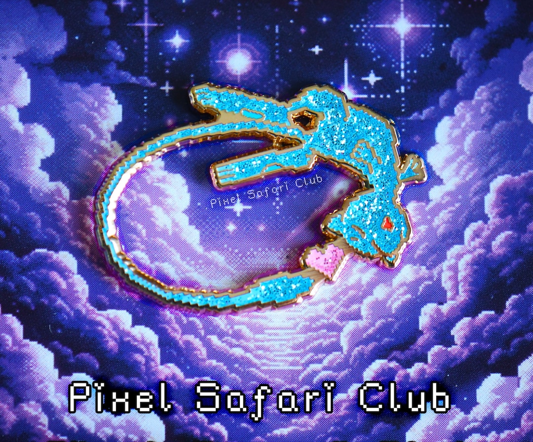 Shining Mew Glitter Enamel Pin: 8-bit Pixel Art - Etsy