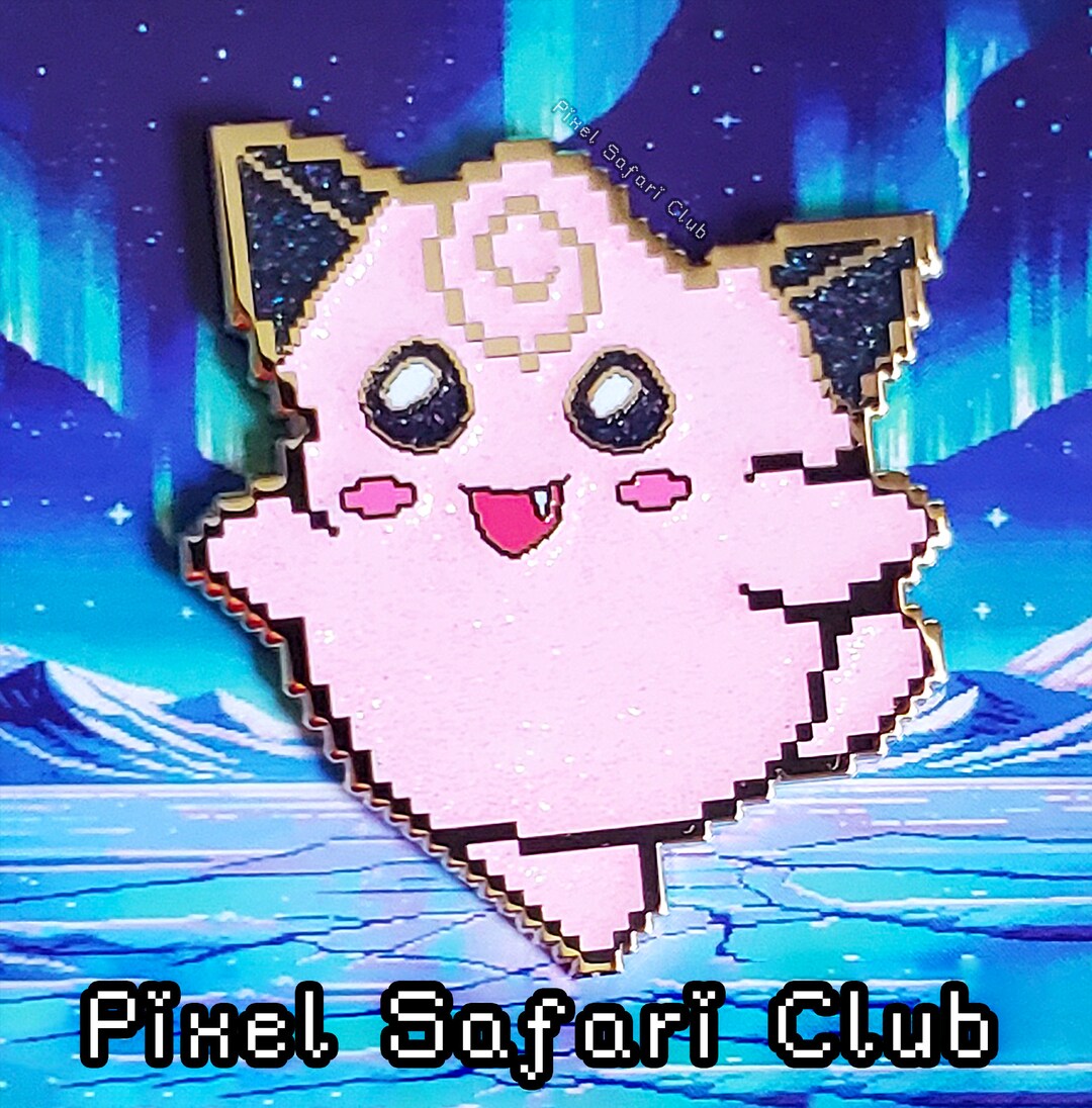 Clefairy 8-bit Pixel Art Pin 2-inch Glitter Hard Enamel Pin Pixel Poke ...