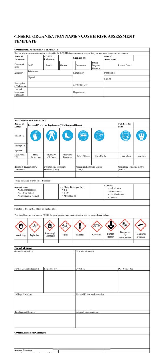 COSHH Risk Assessment Template COSHH Risk Assessment, 47% OFF COSHH Risk Assessment Template COSHH Risk Assessment, 47% OFF