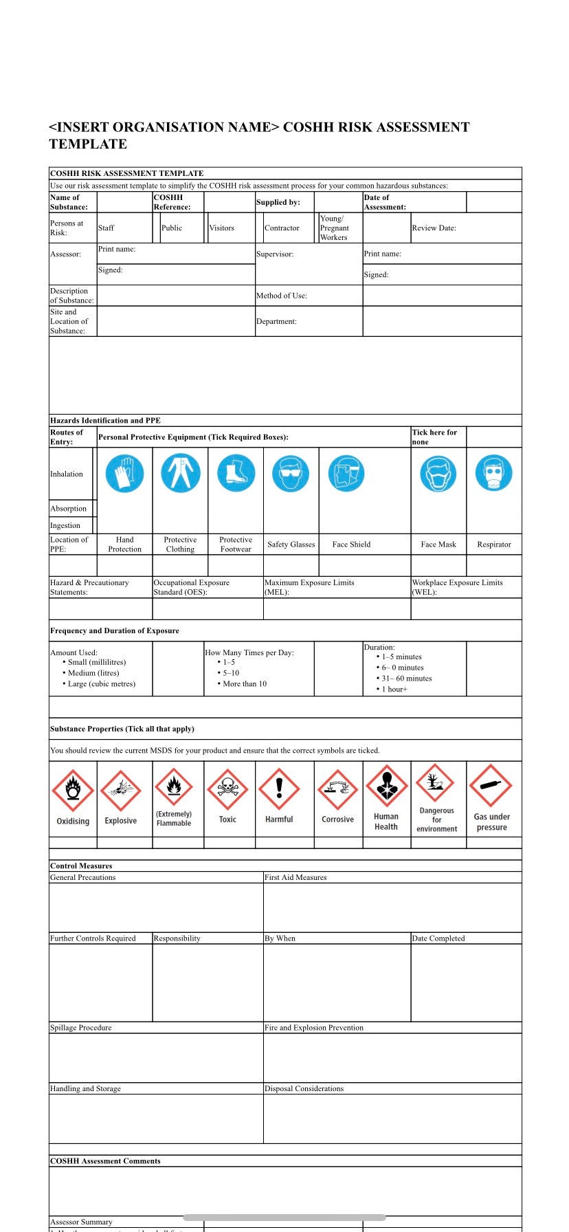 Coshh Risk Assessment Template - Etsy UK Coshh Risk Assessment Template - Etsy UK