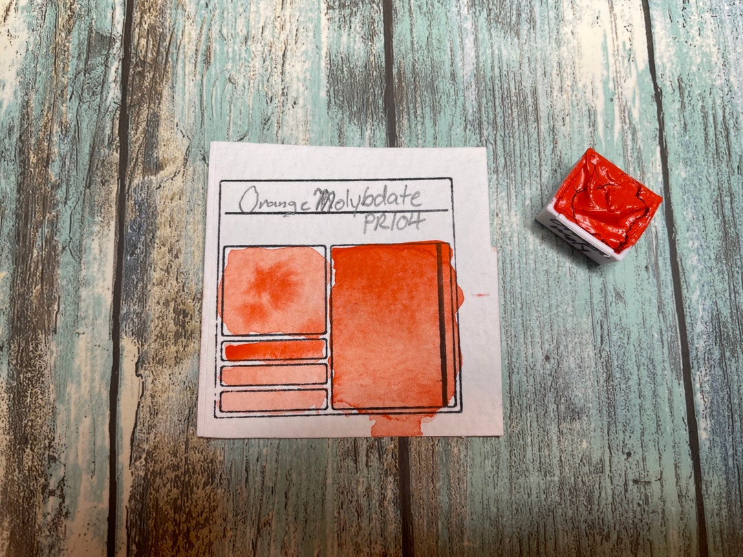 Orange Molybdate Handmade Watercolor Half Pan - Etsy