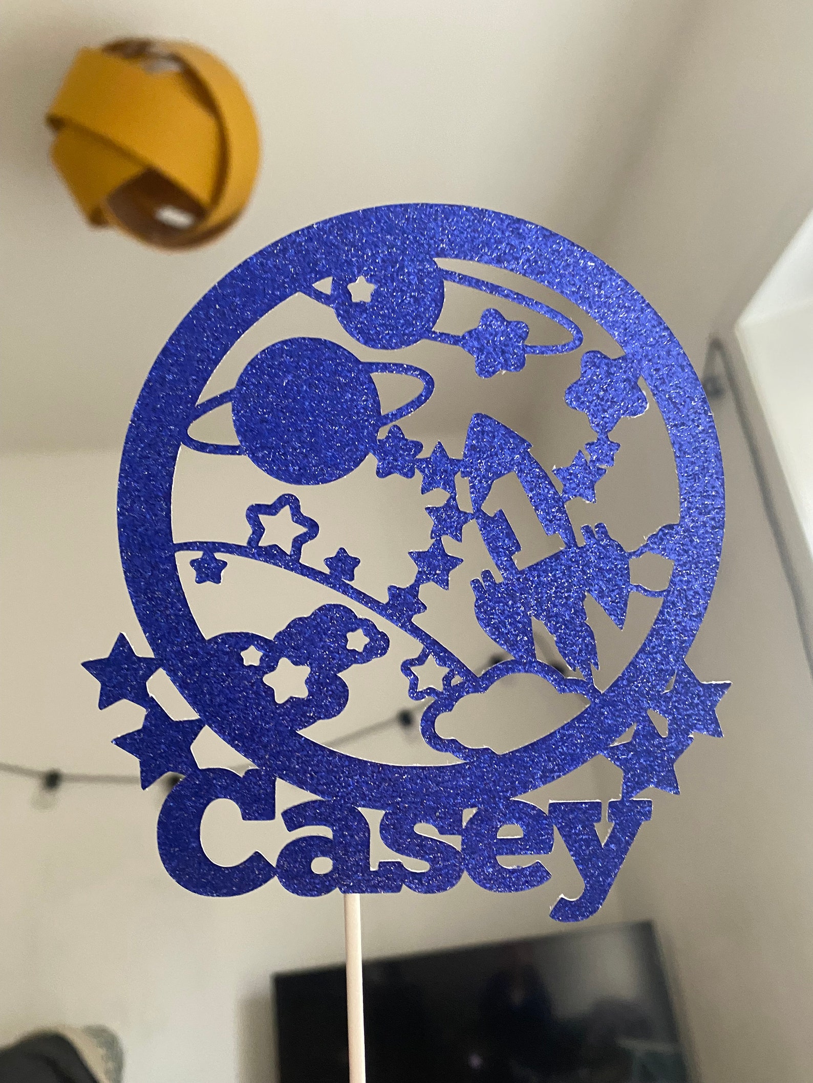 Space Rocket Themed Cake Topper - Etsy UK