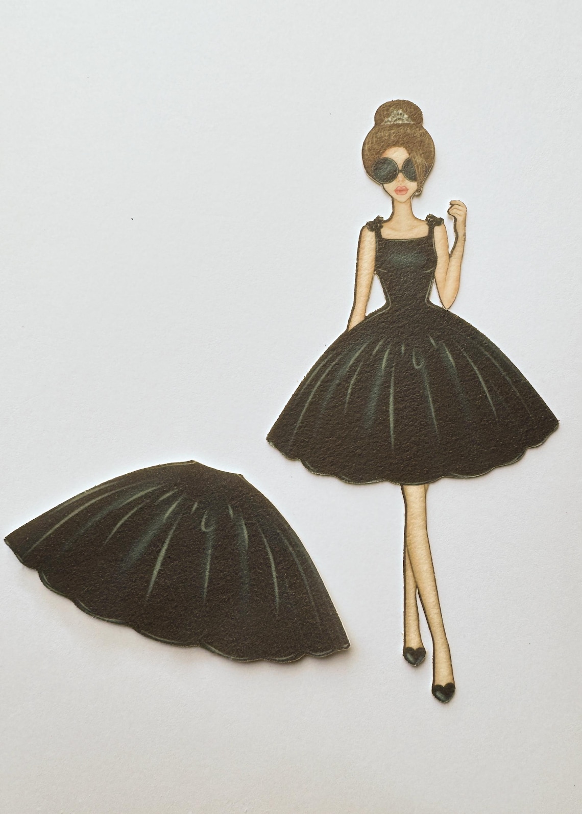Edible Lady in Black Cake Topper Made From Icing Sheet Not Cheap Wafer ...
