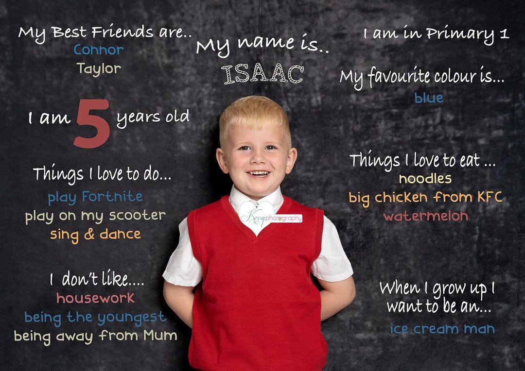 Personalised Chalkboard Back to School Digital File - A4 Size - Etsy
