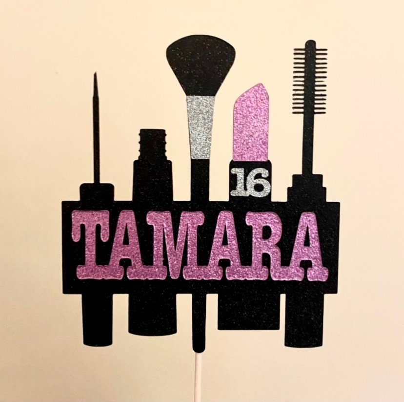 Make up Themed Cake Topper | Etsy