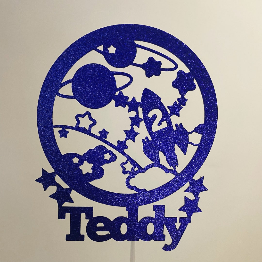Space Rocket Themed Cake Topper - Etsy UK