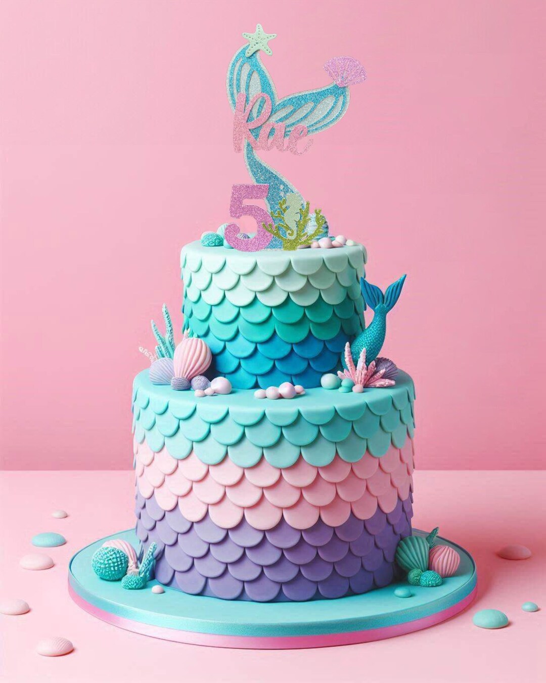 Mermaid Themed Cake Topper - Etsy