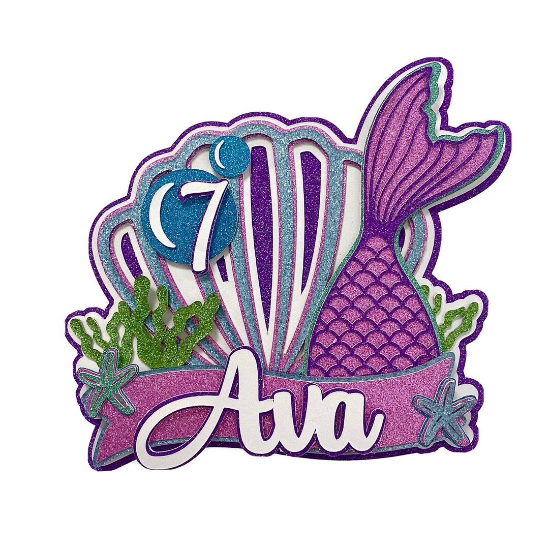 Mermaid Under the Sea Themed Cake Topper Personalised - Etsy UK