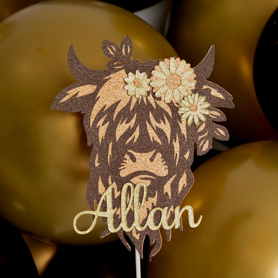 Highland Cow Cake Topper - Etsy UK