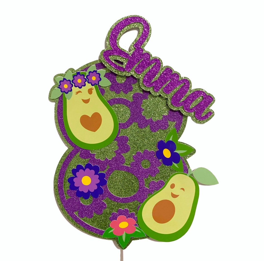 Personalised Avocado Cake Topper Vegan Flowers - Etsy