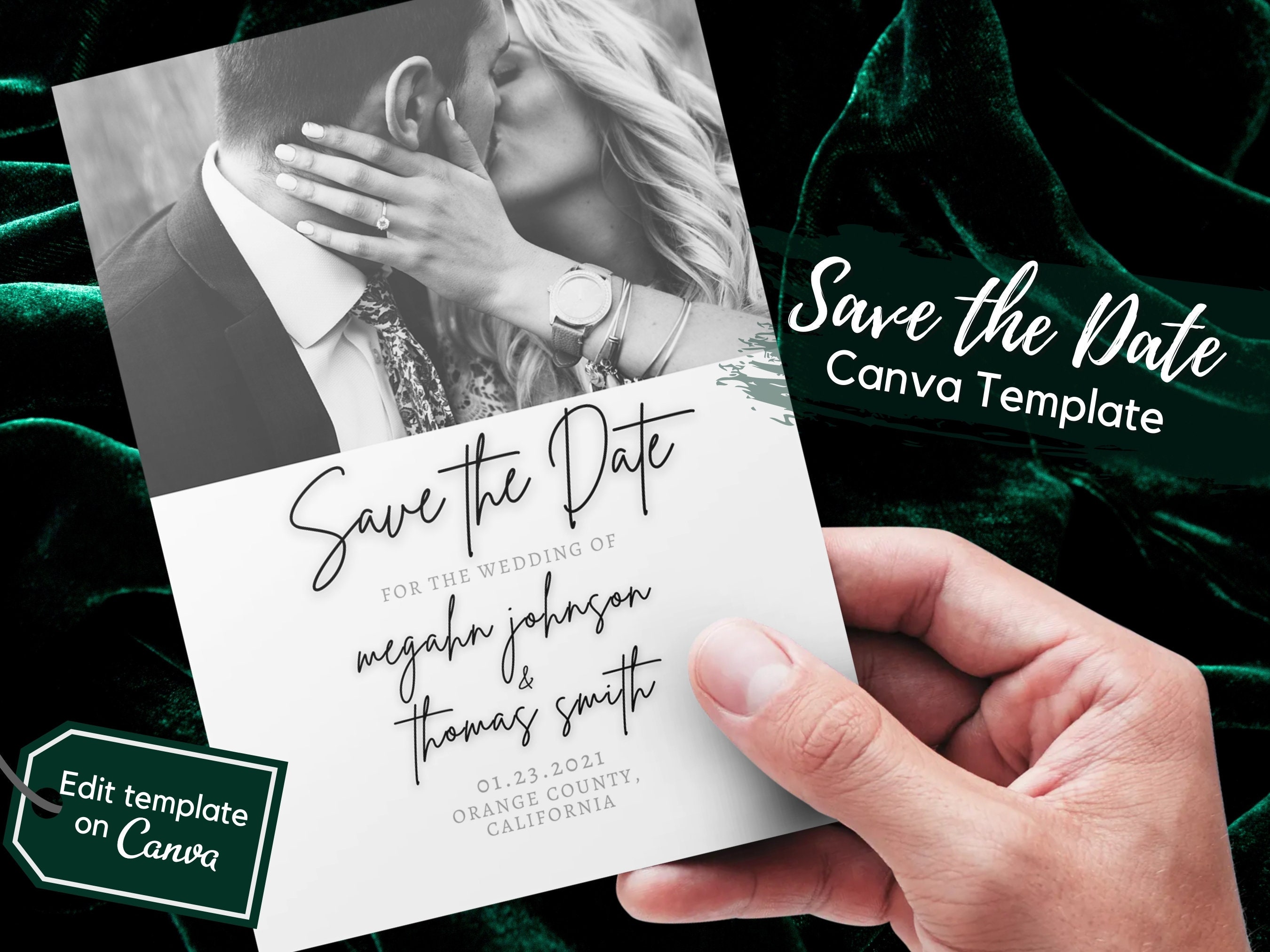 Save The Date Digital Template Download Canva Template Customized