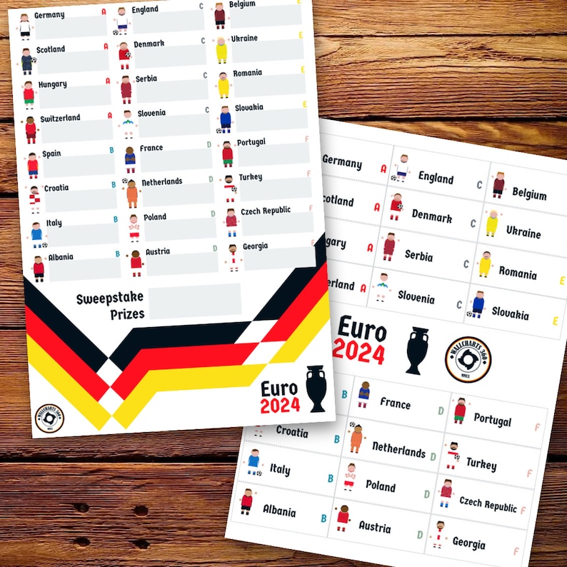 Euro 2024 Sweepstake Kit digital Download - Etsy Israel