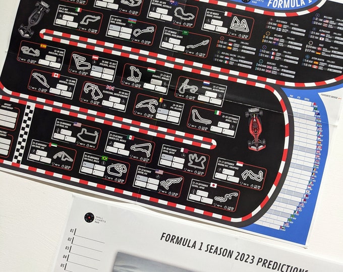 Formula 1 2023 Season A3 Wallchart + Poster - F1 Race Calendar ...